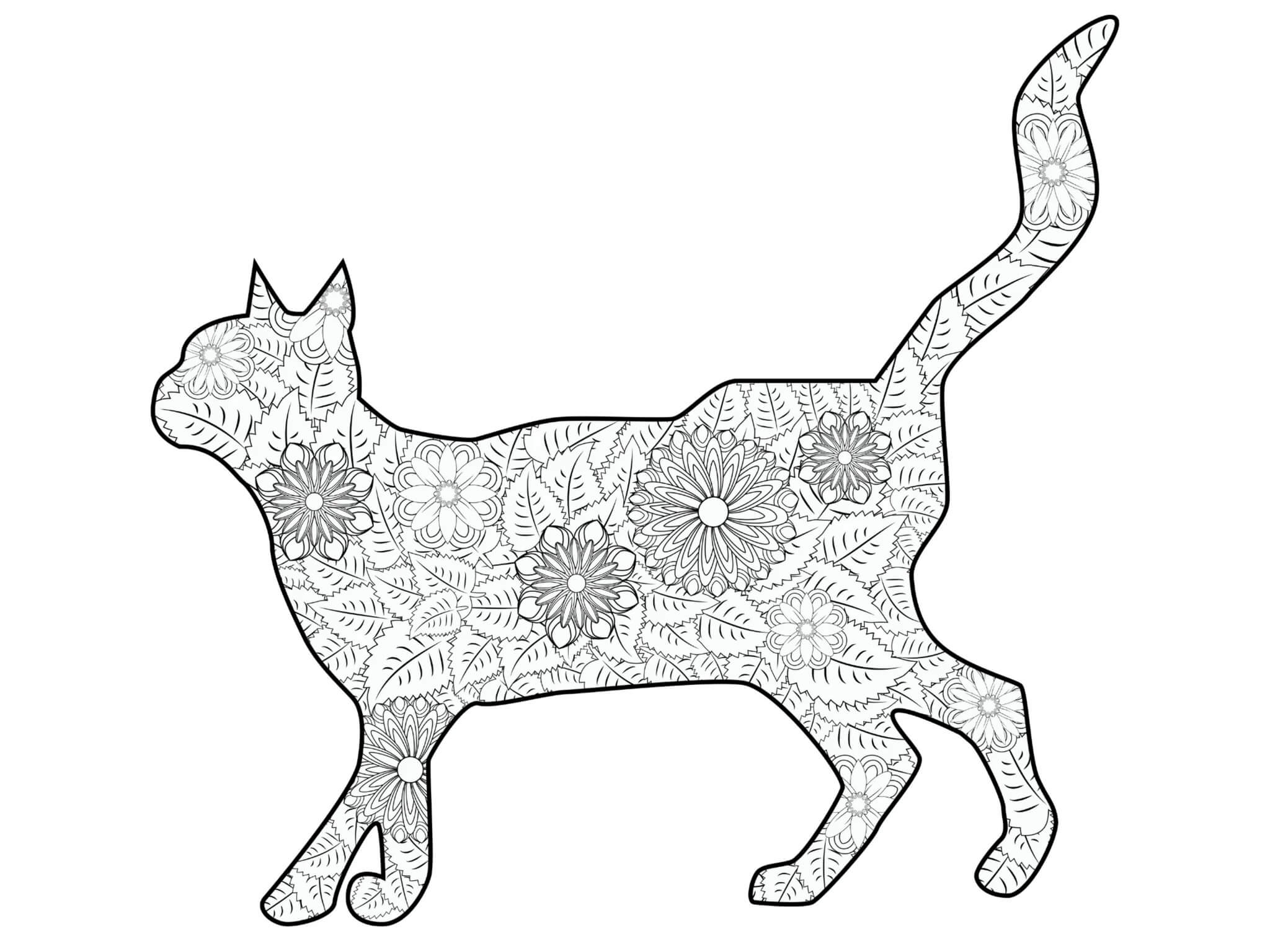 Mandala Cat Coloring Page – Sheet 9 - Download, Print Now!