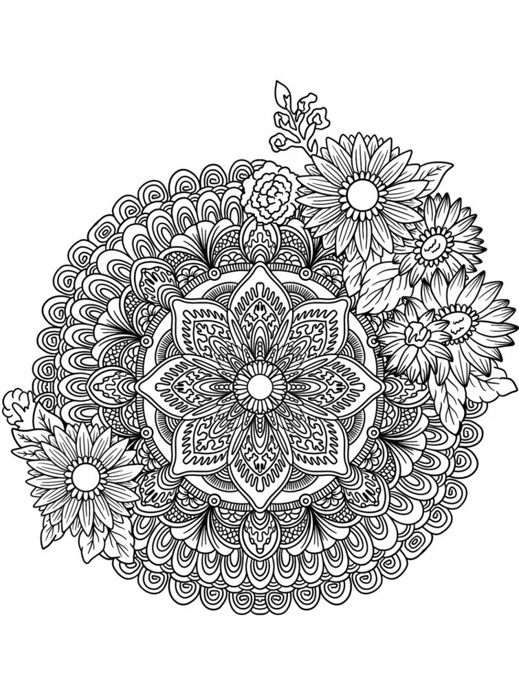 Flower Mandala Coloring Pages FreeMandala Com Flower Mandala Coloring Pages FreeMandala Com